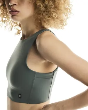 On Core 2-in-1 Cropped Top - Olive