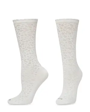 Hue Textured Crew Socks - Winter White