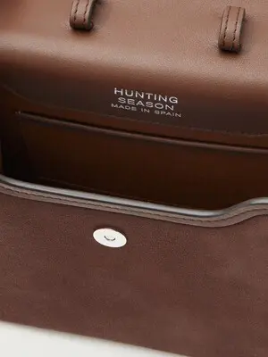 HUNTING SEASON Small Leather-trimmed Suede Tote - Brown