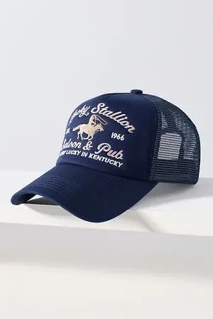 WORN/WEST Trucker Hat Navy Lucky Stallion