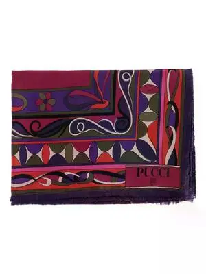 Emilio Pucci Geometric-print Frayed Scarf