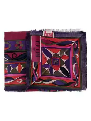 Emilio Pucci Geometric-print Frayed Scarf