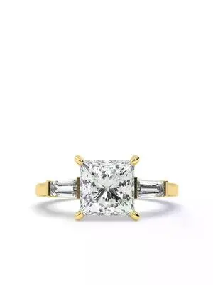 TILLA 14k Yellow Diamond Three Stone Ring - Gold