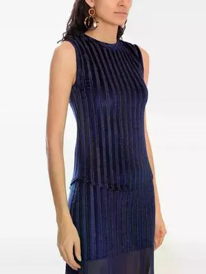 AMIR SLAMA Striped Mock-neck Top