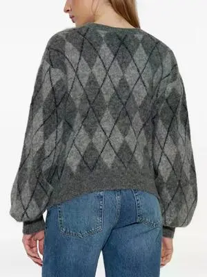 GESTUZ Argyle-check Cardigan