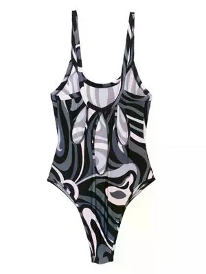 Emilio Pucci Marmo-print Square-neck Swimsuit