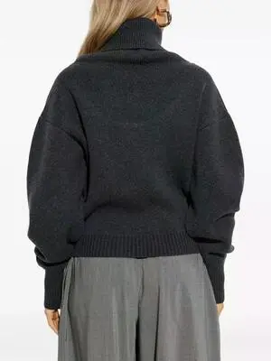 Jacquemus Embroidered Turtleneck Sweater - Grey