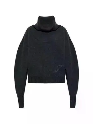 Jacquemus Embroidered Turtleneck Sweater - Grey