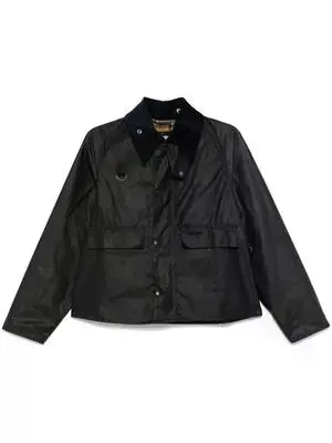 Barbour Corduroy Collar Waxed Jacket - Blue