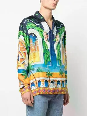 Casablanca Graphic-print Silk Shirt