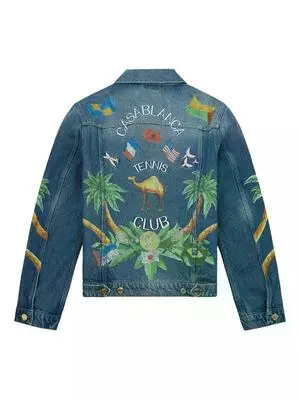 Casablanca Palm Tree-print Denim Jacket