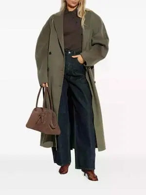 Jacquemus Virgin Wool Belted Coat - Green