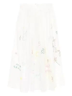 Mira Mikati Scribble-embroidered Skirt
