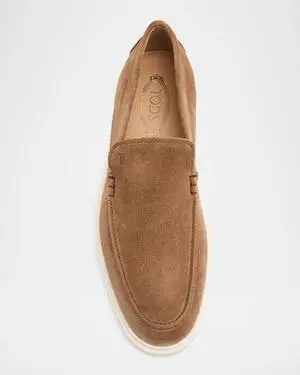 TOD & APOS;S Suede Rubber-sole Slipper Loafers - Noce Chiaro