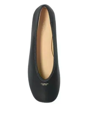 COACH Leather Ballerina Flats - Black