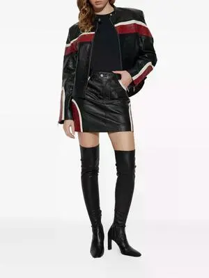 GESTUZ Panelled Leather Mini Skirt