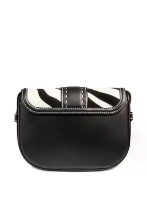 LANCEL Sienna Zebra-print Flap Bag - Black