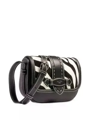 LANCEL Sienna Zebra-print Flap Bag - Black
