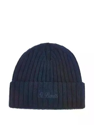 MC2 SAINT BARTH Ribbed Logo-embroidered Beanie - Blue