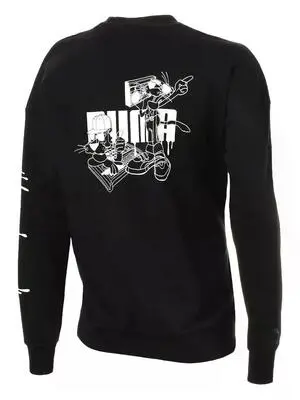 PUMA Super Crew Sound Graphic Print Long Sleeve T-shirt - Black