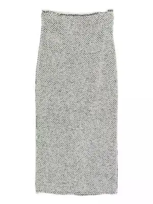 Alberta Ferretti Herringbone Wool Skirt