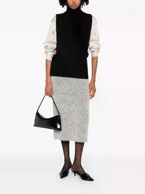 Alberta Ferretti Herringbone Wool Skirt