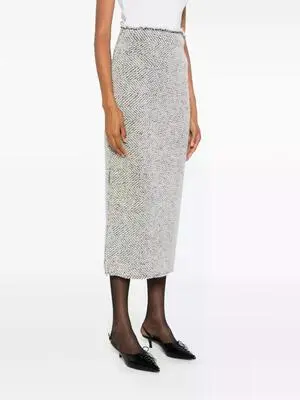 Alberta Ferretti Herringbone Wool Skirt