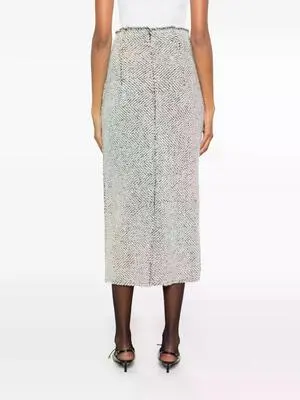 Alberta Ferretti Herringbone Wool Skirt