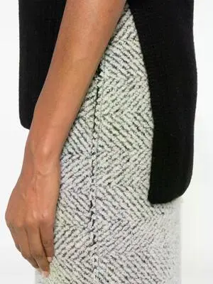 Alberta Ferretti Herringbone Wool Skirt