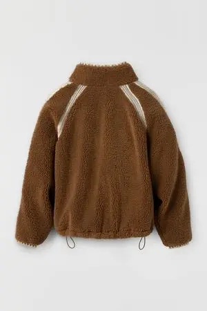 UGG Nika Crochet Uggfluff Zip-up Jacket - Chestnut