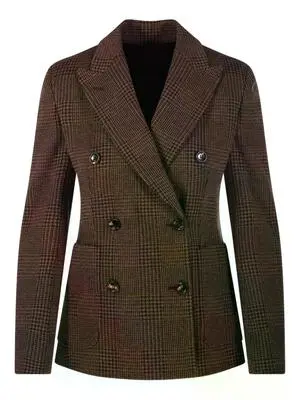 Max Mara Check Double-breasted Blazer - Brown