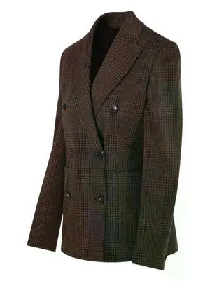 Max Mara Check Double-breasted Blazer - Brown