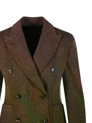 Max Mara Check Double-breasted Blazer - Brown