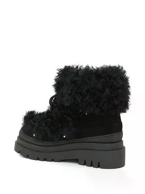 YVES SALOMON Shearling Platform Boots - Black