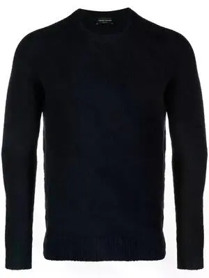 ROBERTO COLLINA Crew-neck Cotton-blend Jumper - Blue