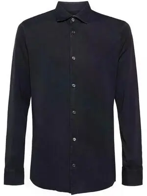 Fedeli Piqué Cotton Shirt - Blue