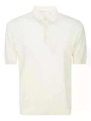 FILIPPO DE LAURENTIIS Short-sleeve Buttoned Polo Shirt - White