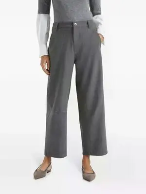 Brunello Cucinelli Mélange-effect Wide Leg Trousers