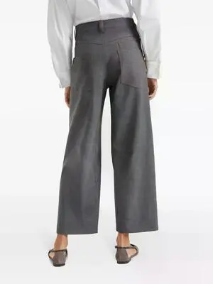 Brunello Cucinelli Mélange-effect Wide Leg Trousers