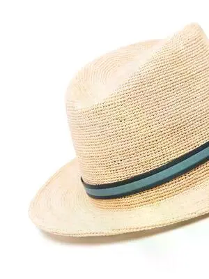 Borsalino Grosgrain-ribbon Straw Hat