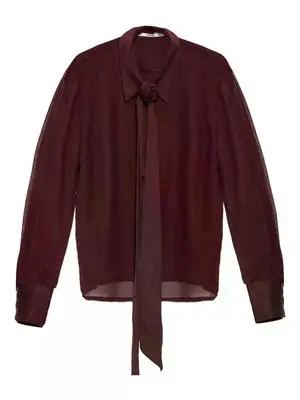 GESTUZ Floral-appliqué Blouse - Red
