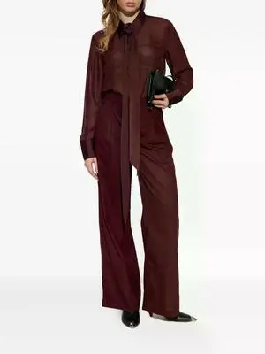 GESTUZ Floral-appliqué Blouse - Red