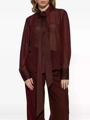 GESTUZ Floral-appliqué Blouse - Red