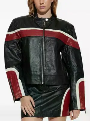 GESTUZ Rose-embossed Zip Jacket