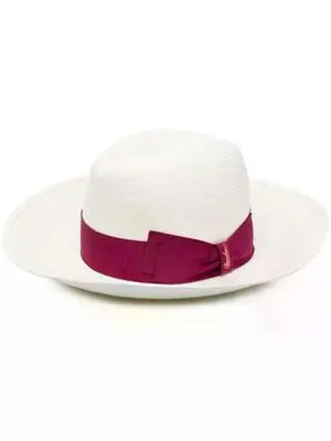 Borsalino Interwoven Fedora With Grosgrain Ribbon - Neutrals