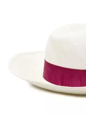 Borsalino Interwoven Fedora With Grosgrain Ribbon