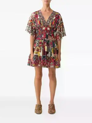 Camilla Tie Patchwork Alchemy Mini Dress