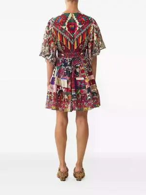 Camilla Tie Patchwork Alchemy Mini Dress