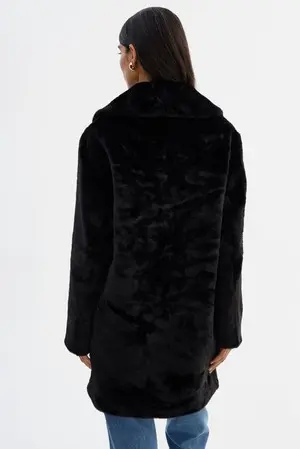 LAMARQUE Linnea Faux Fur Coat - Black