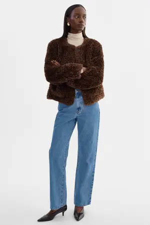 LAMARQUE Emilia Faux Fur Jacket - Brown